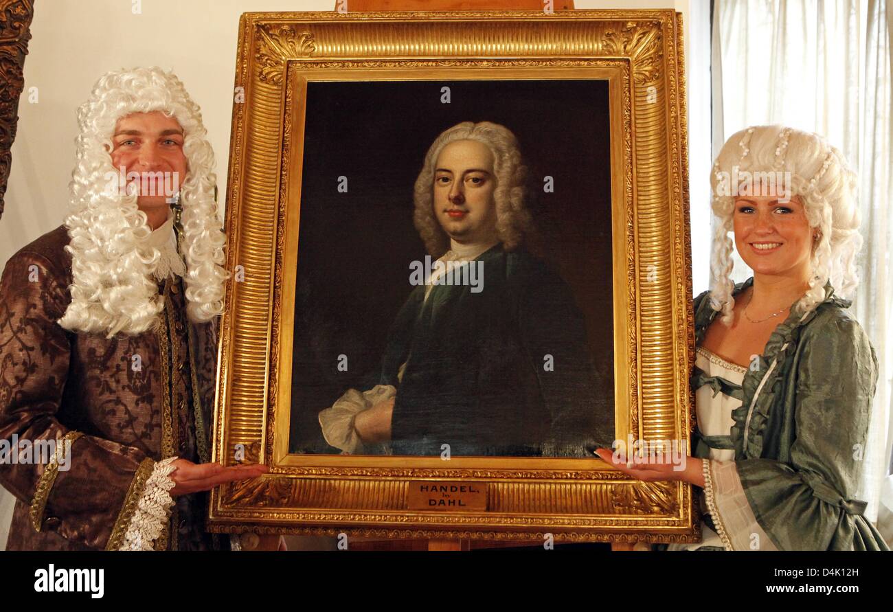 Models dressed-up as baroque persons present a portrait of German ...