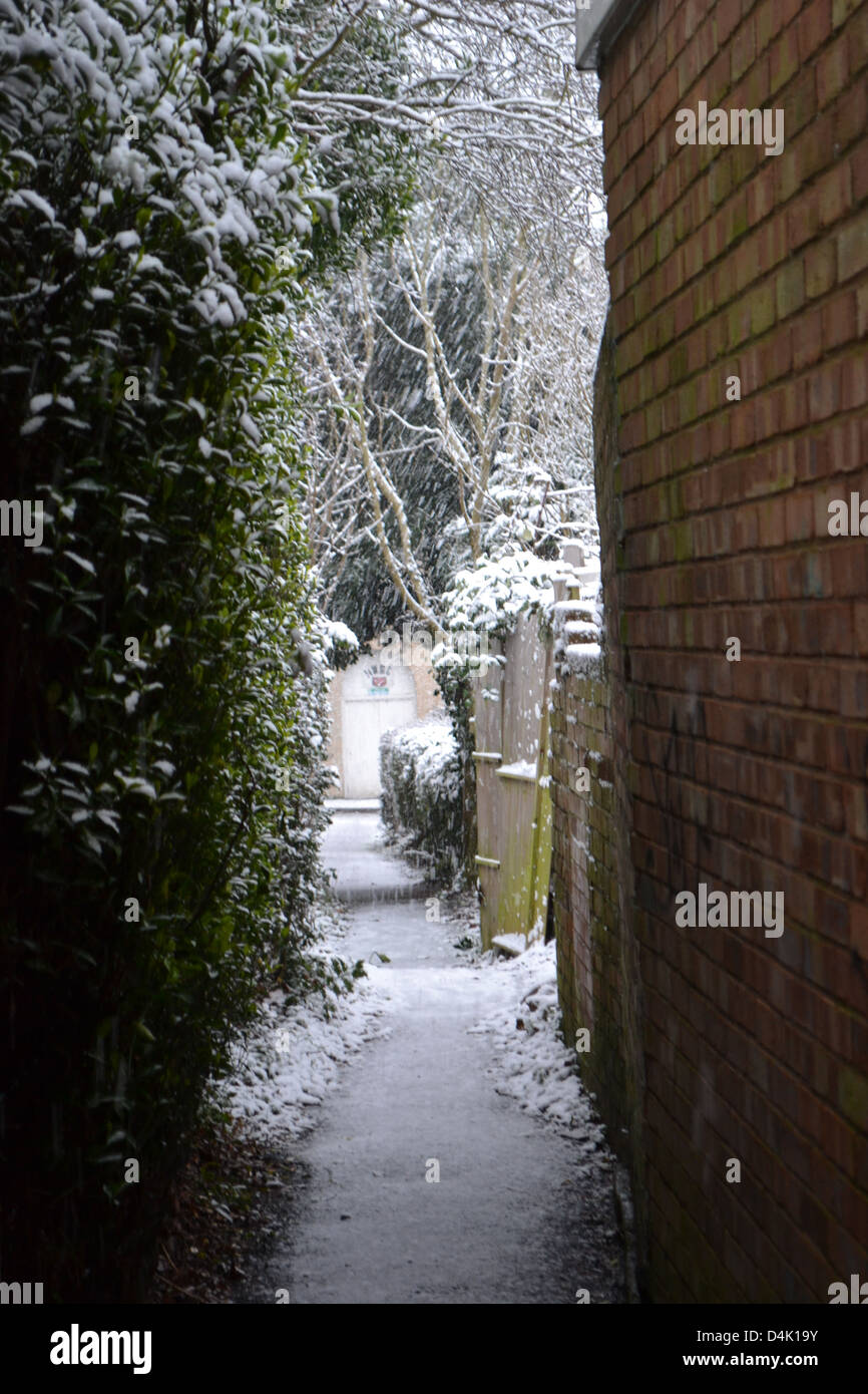 A winter wonderland alley Stock Photo - Alamy
