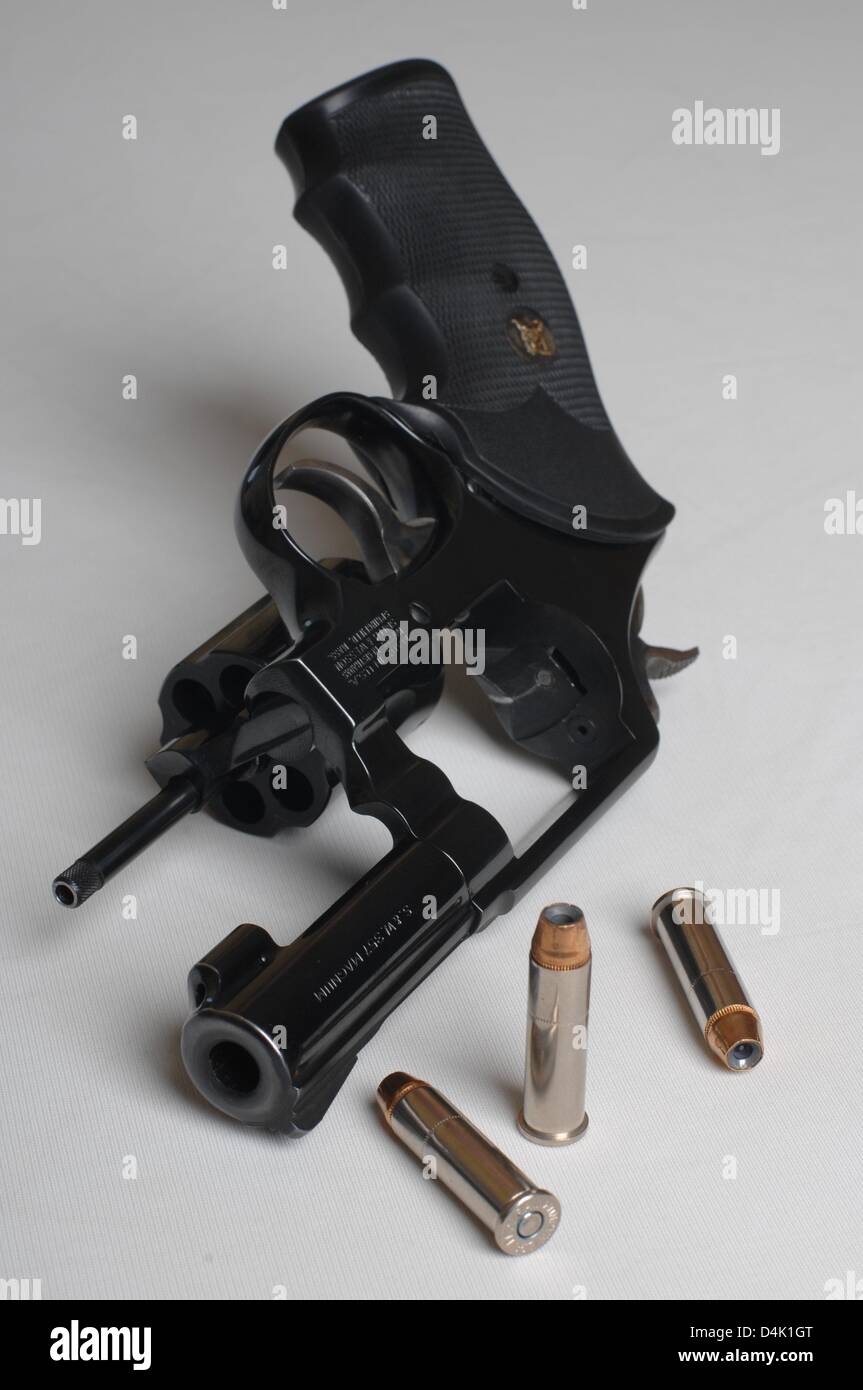 A revolver by Smith & Wesson in Butzbach near Frankfurt Main, Germany ...