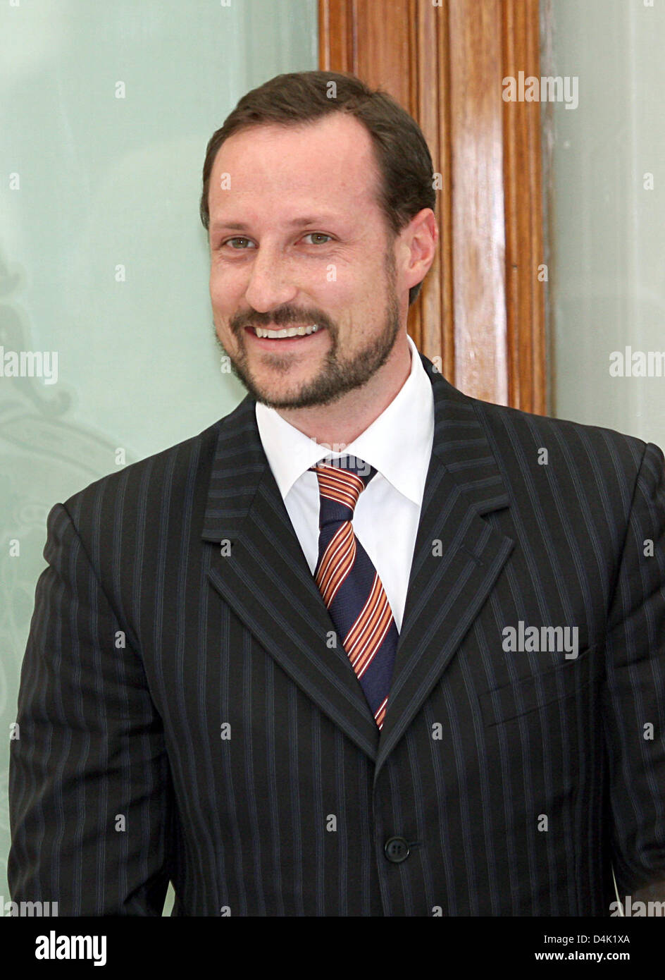 Crown Prince Haakon of Norway smiles during a lunch at Chapultepec ...