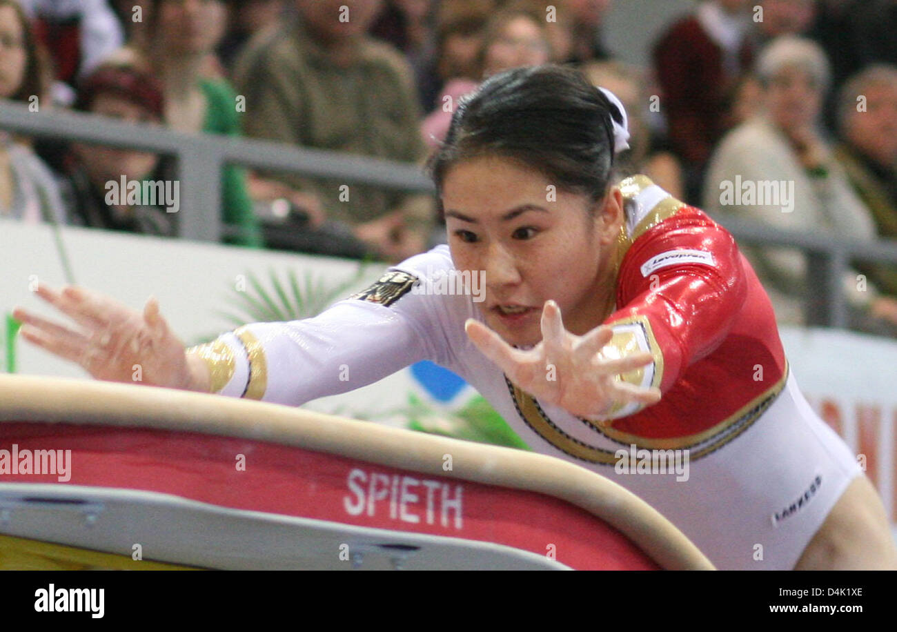 Kim Bui of Germany performs an exercise on the vault at the 33rd ...