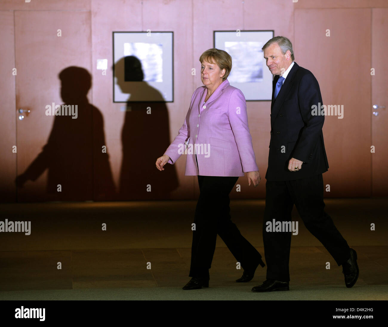 German Chancellor Angela Merkel welcomes NATO-Secretary General Jaap de ...