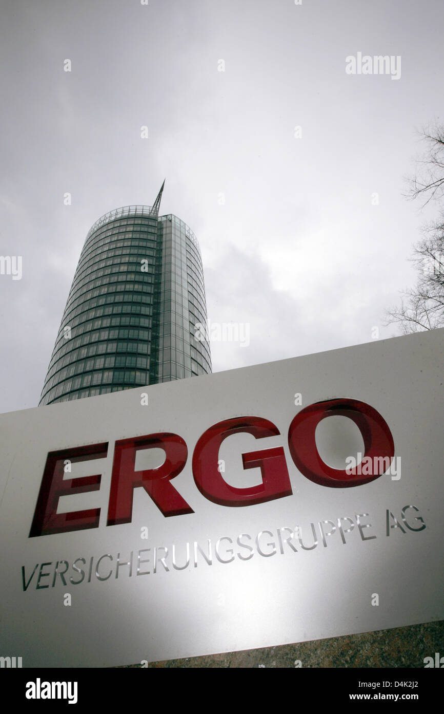 Dark clouds pass the administrative centre of ERGO Insurance Group AG ...