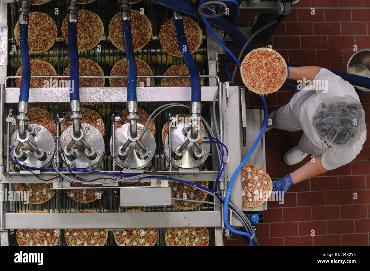 The frozen pizza production line of German company ?Dr Oetker? in ...