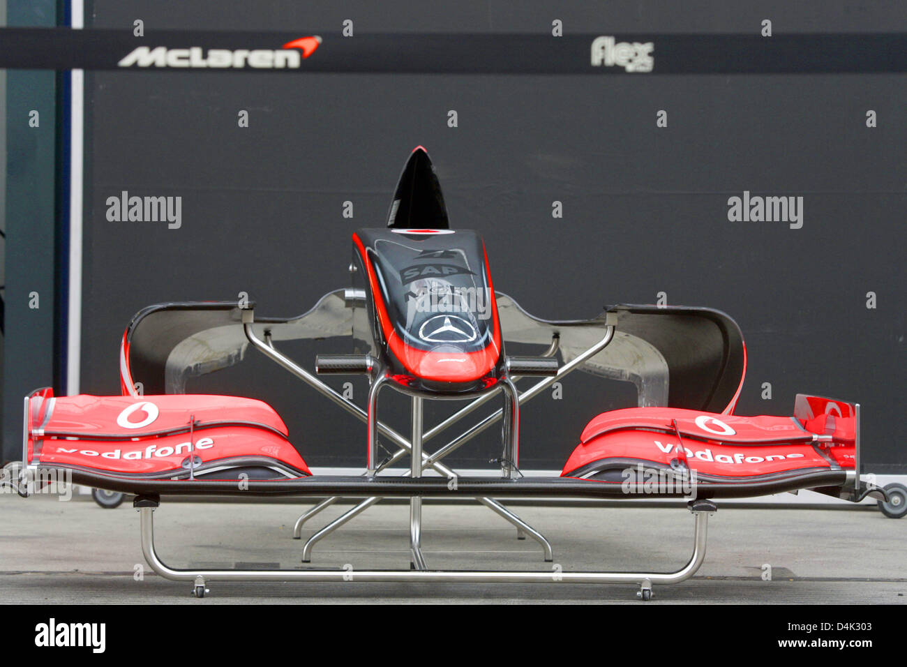 The car body of the car of British Formula One driver Lewis Hamilton of ...