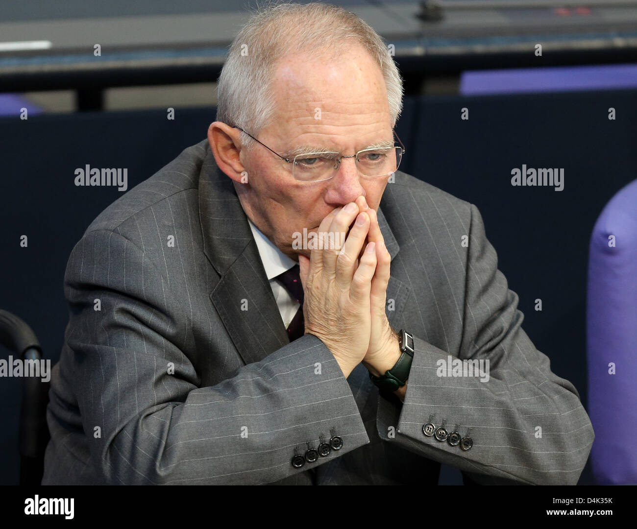 Federal Minister of Finance Wolfgang Schäuble (CDU) follows the debate ...