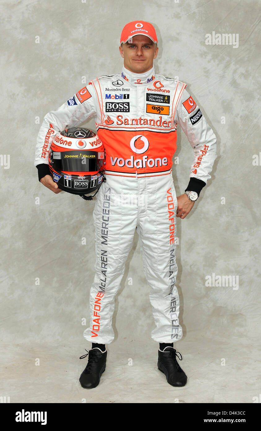 Finnish Formula One driver Heikki Kovalainen of McLaren Mercedes poses ...