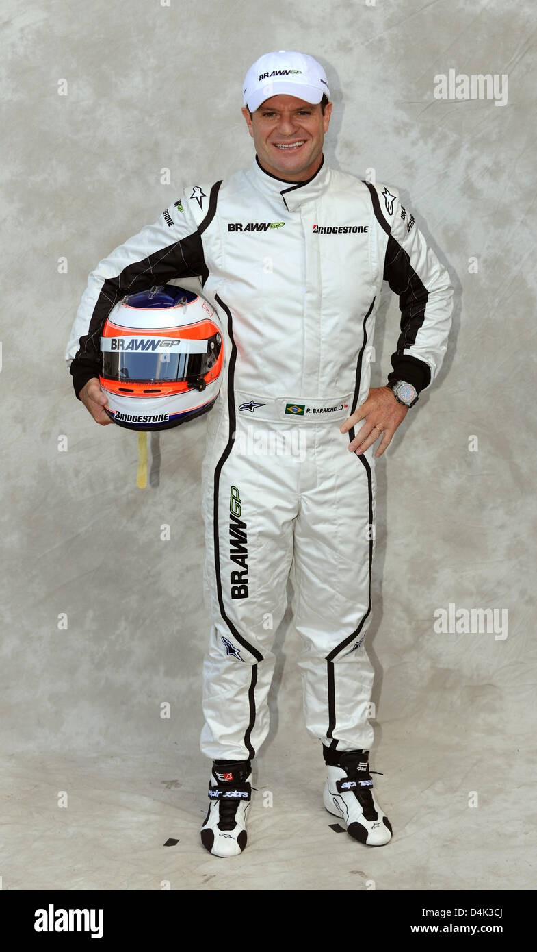 Brazilian Formula One driver Rubens Barrichello of Brawn GP poses ...