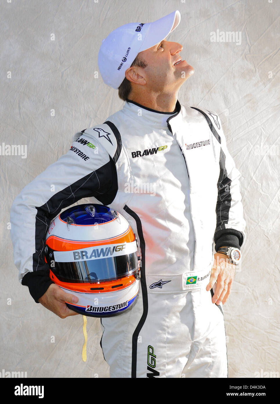 Brazilian Formula One driver Rubens Barrichello of Brawn GP poses ...