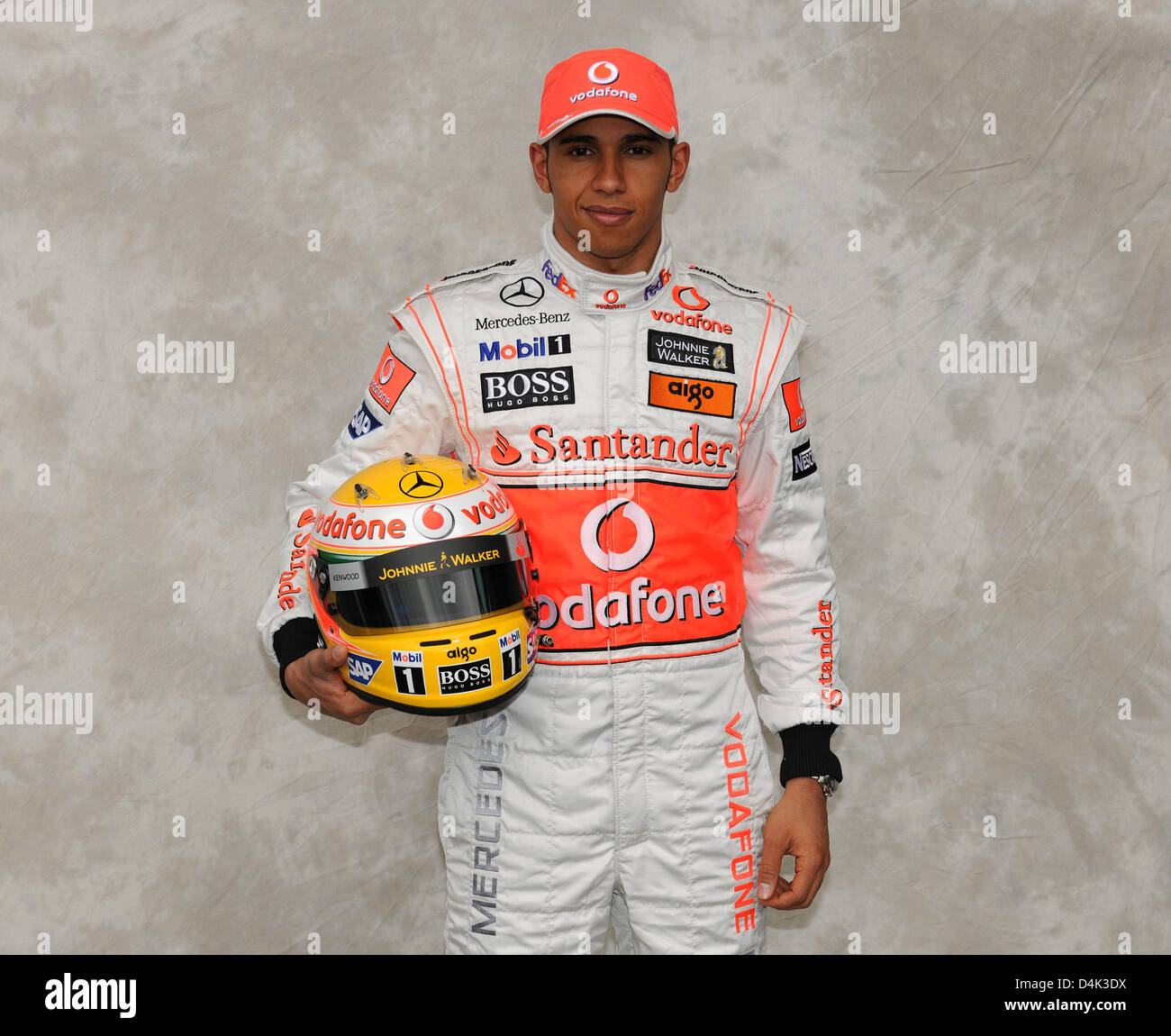 Mercedes driver lewis hamilton poses hi-res stock photography and ...