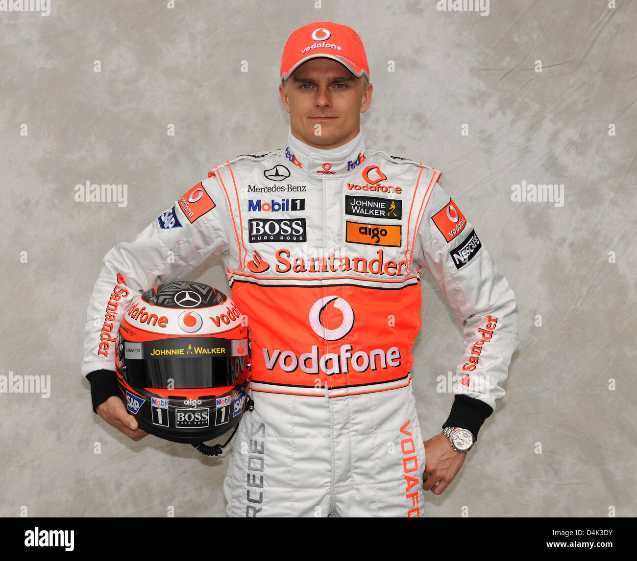 Finnish Formula One driver Heikki Kovalainen of McLaren Mercedes poses ...