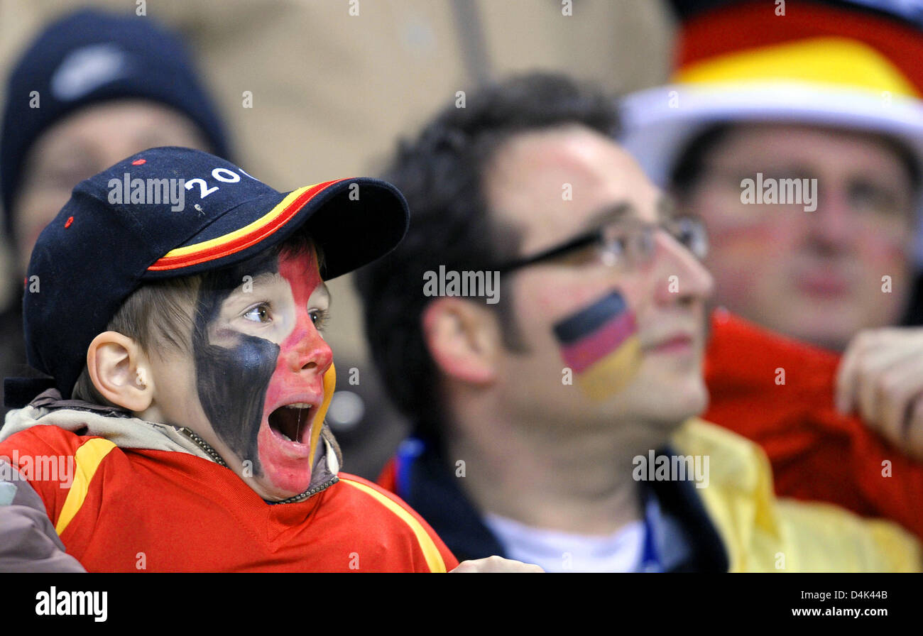 German fans cheer for their team during the group 4 world cup qualifier ...