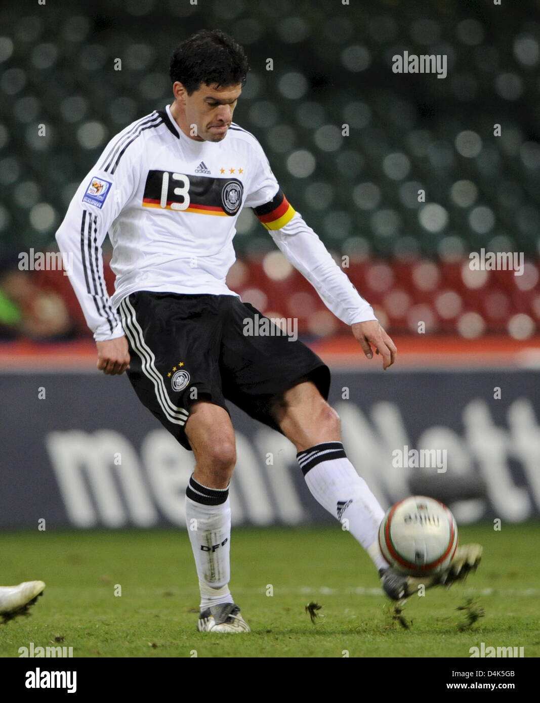 Germany?s captain Michael Ballack shown in action during the FIFA 2010 ...
