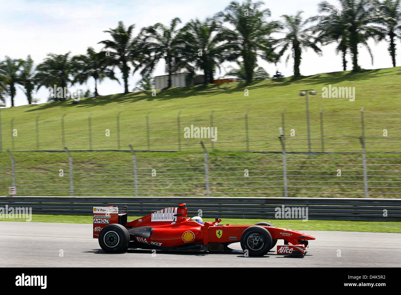 Brazilian Formula One driver Felipe Massa of Ferrari steers his car ...