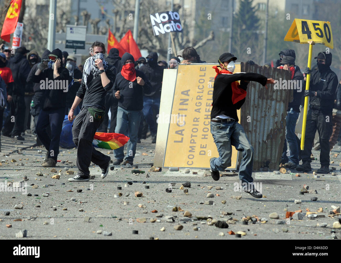 Riots break out on the streets during the 2009 NATO Summit in ...