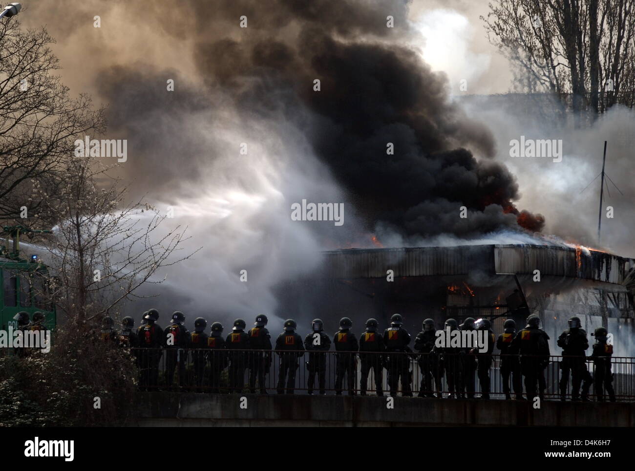 Riots break out at the 2009 NATO Summit in Strasbourg, France, 04 April ...