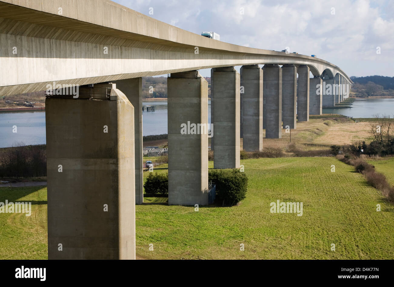 The Orwell Bridge opened in 1982 carries the A14 trunk road over the ...