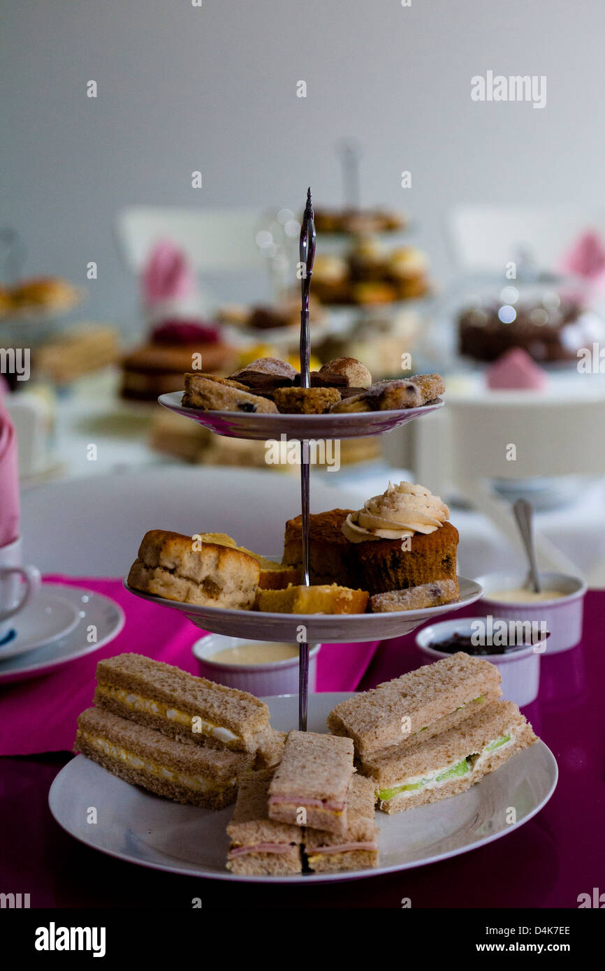 a cake stand at a tea party Stock Photo - Alamy