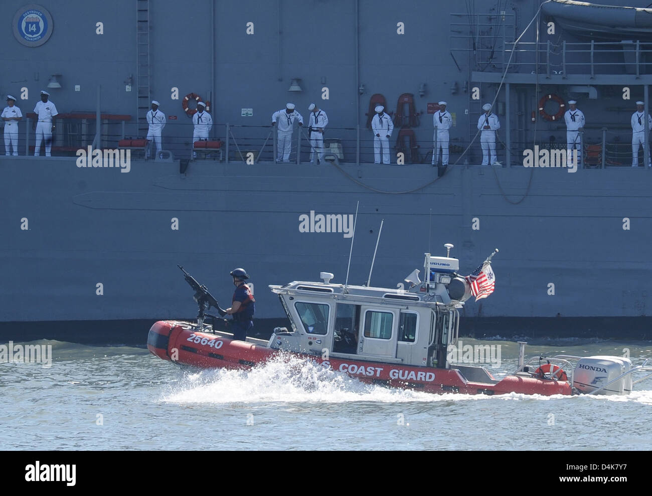 Kicking off Parade of Ships Stock Photo - Alamy
