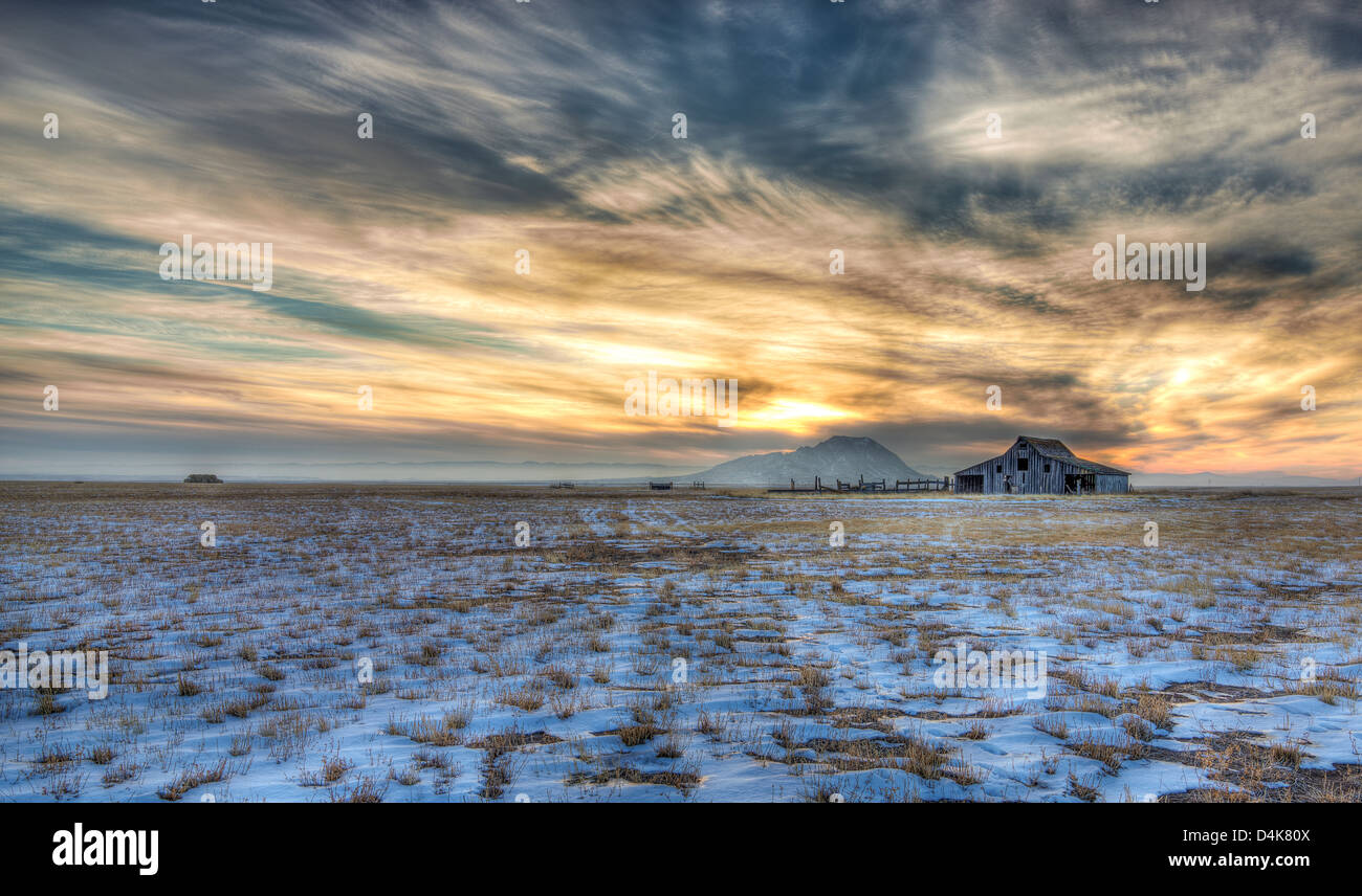 Barn at Bear Butte Stock Photo - Alamy