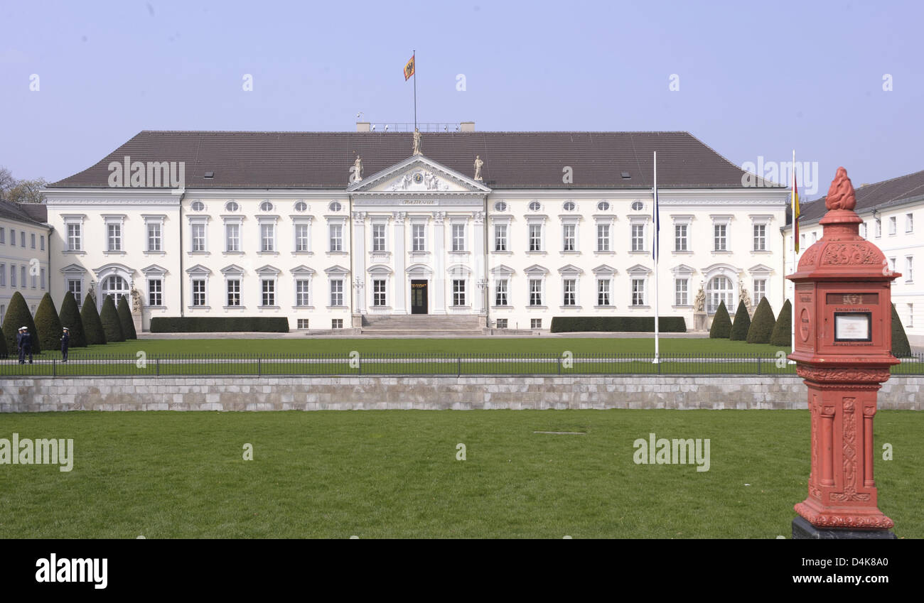 Exterior view on Bellevue Palace, the official residence of the German ...