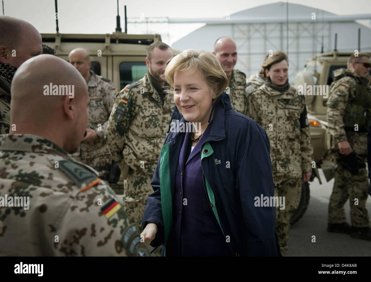 German Chancellor Angela Merkel says goodbye to German Bundeswehr ISAF ...