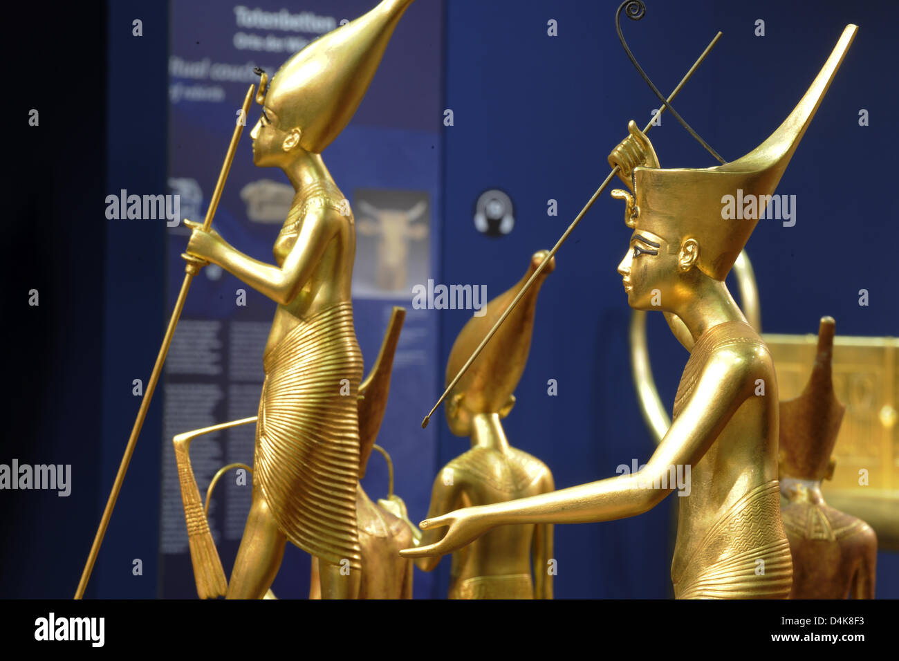 Recreated figures representing the hunting Pharaoh Tutankhamun seen on ...