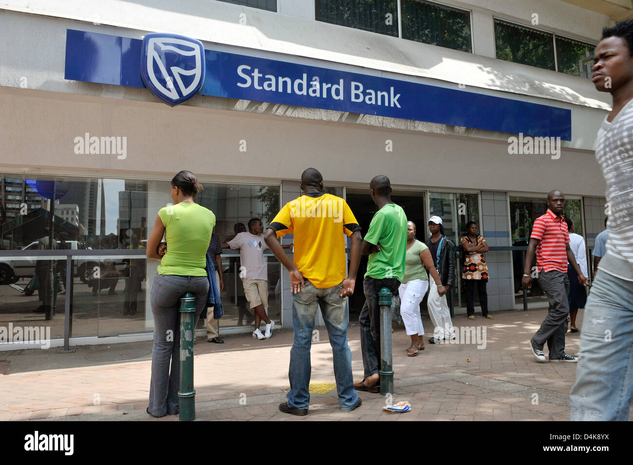 The picture shows a branch of Standart Bank in Johannesburg, South ...