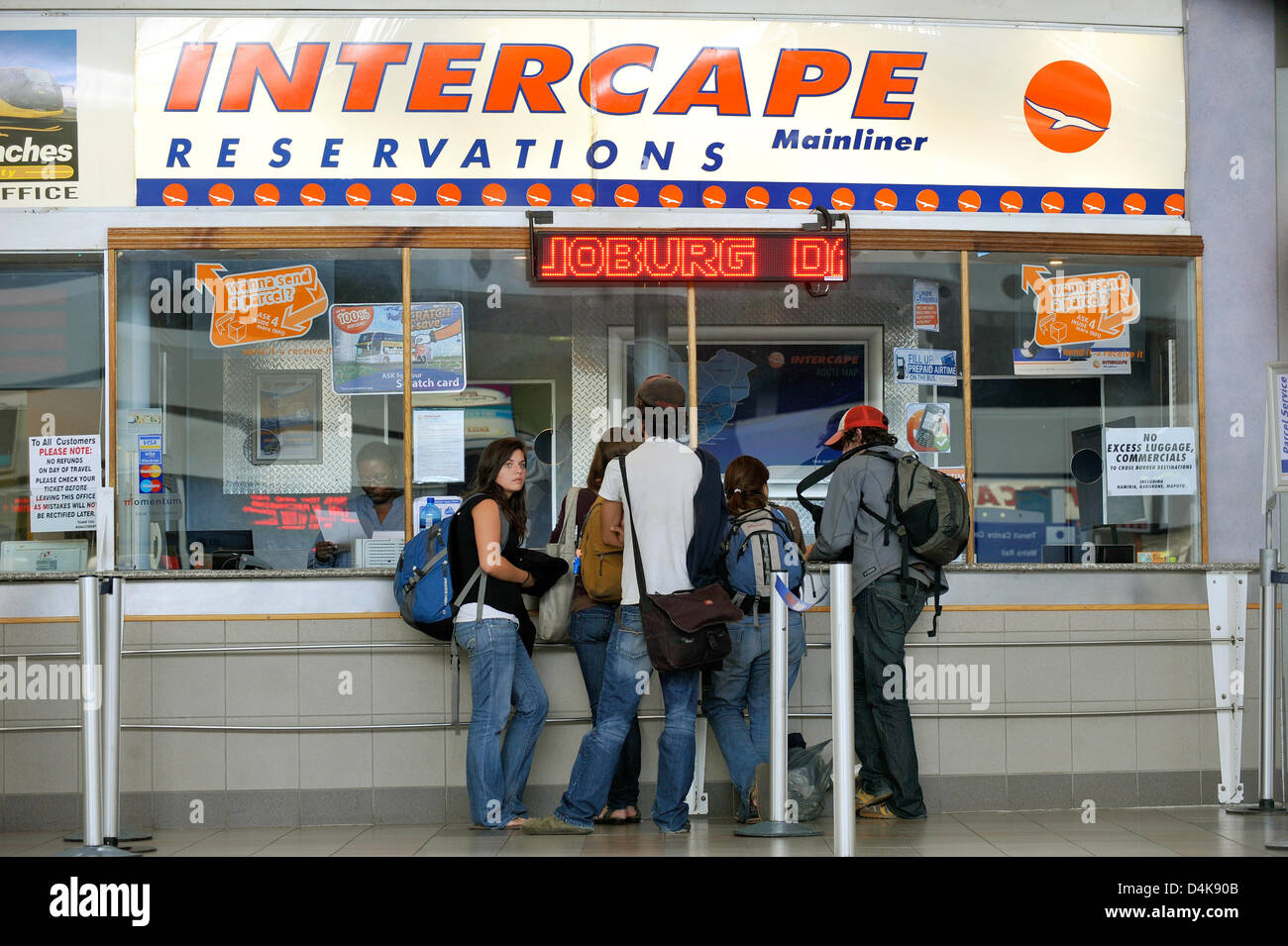 The picture shows travellers at the bus station in Johannesburg, South ...