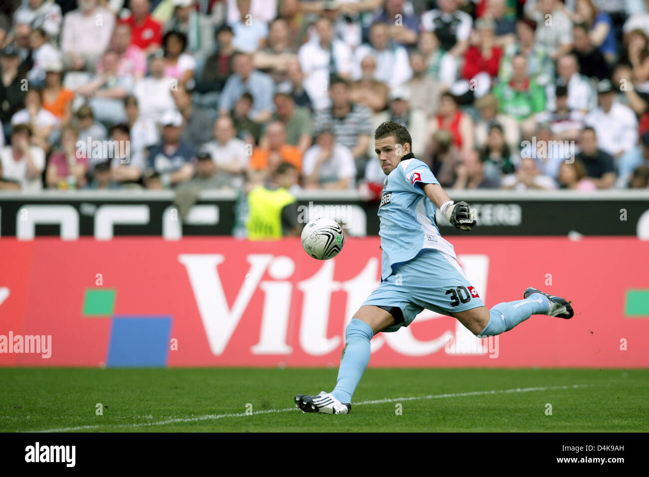 Moenchengladbach?s goalkeeper Logan Bailly shown in action during the ...