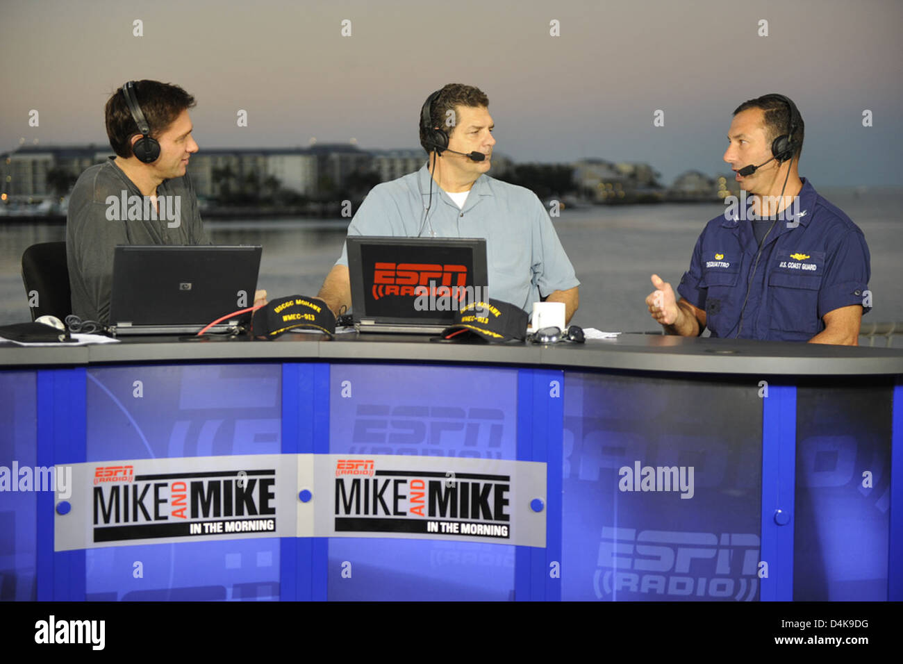 ESPN's Mike and Mike and Capt. Dequattro Stock Photo - Alamy
