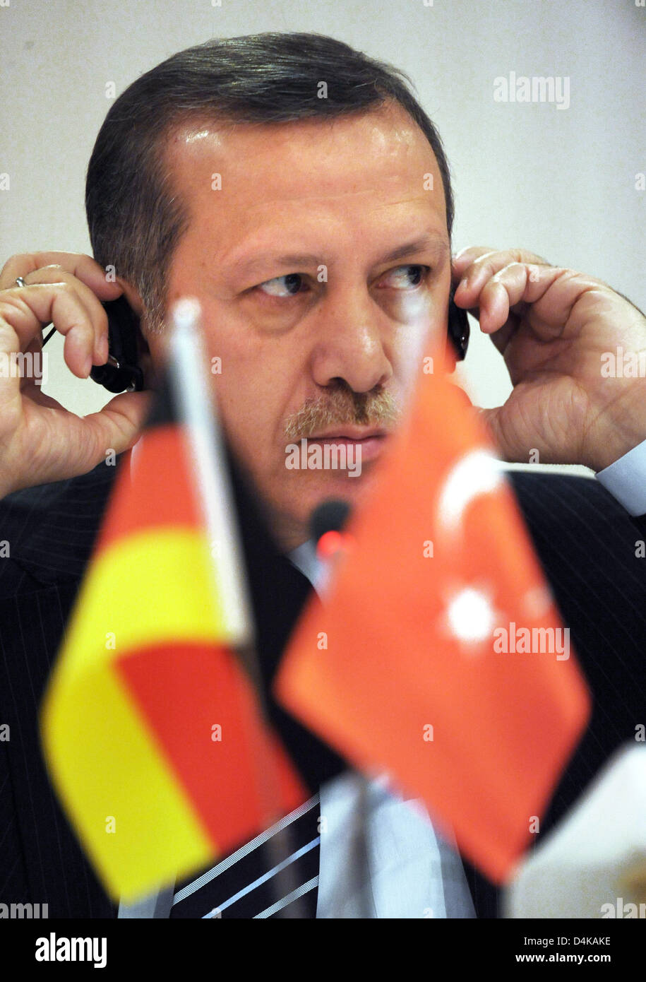Turkish Prime Minister Recep Tayyip Erdogan pictured during a press ...