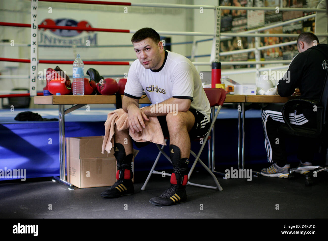 Boxing world champion Ruslan Chagaev seen in the gym during a photo ...