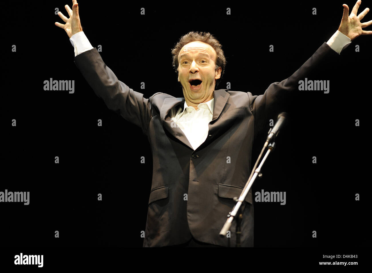 Italian actor and comedian Roberto Benigni performs his show ...