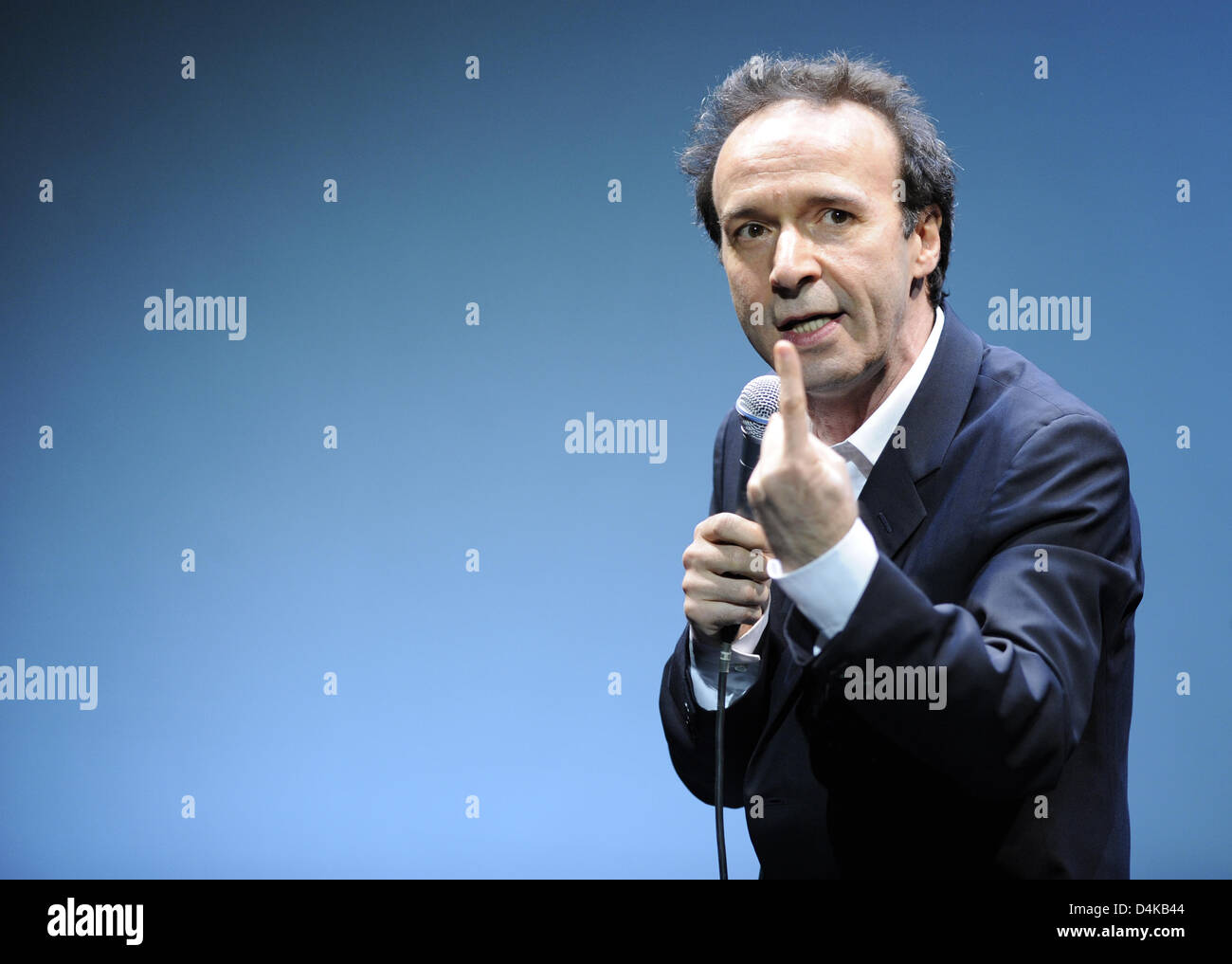 Italian actor and comedian Roberto Benigni performs his show ...