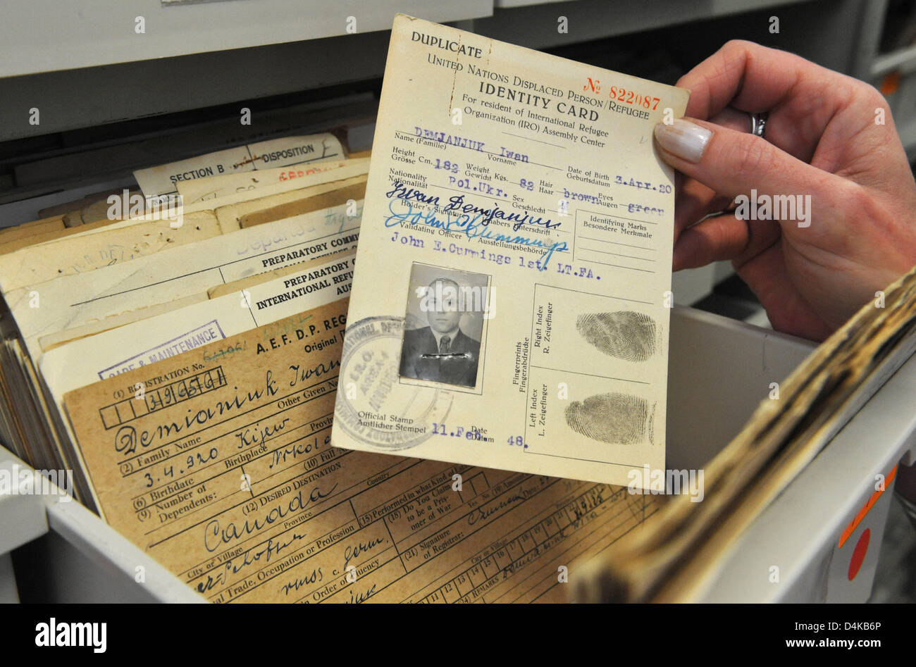 Documents of Nazi war criminal Ivan ?John? Demjanjuk lie on a table at ...