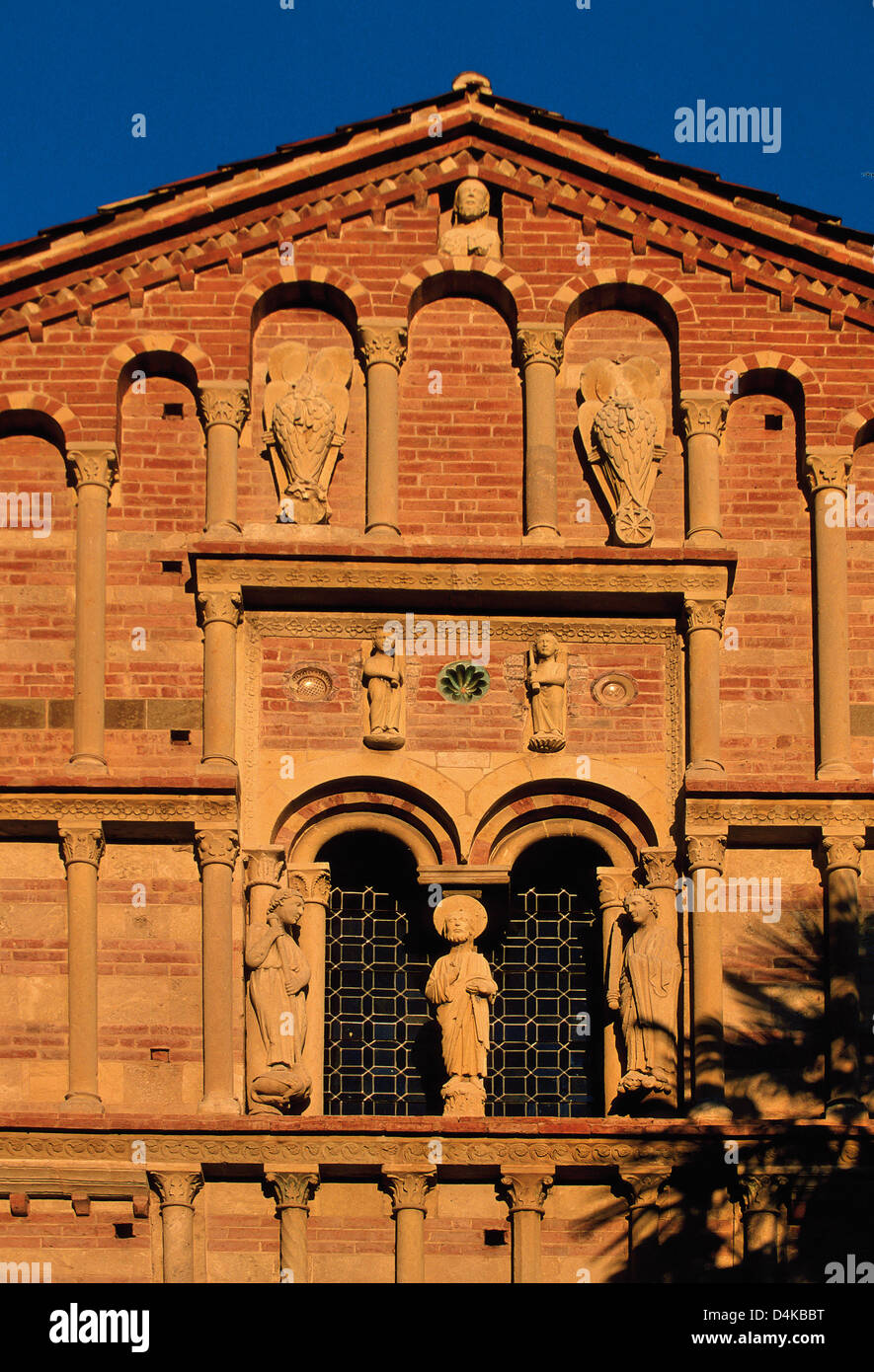 Italy Piedmont Albugnano abbey of Santa Maria Vezzolano church facade ...