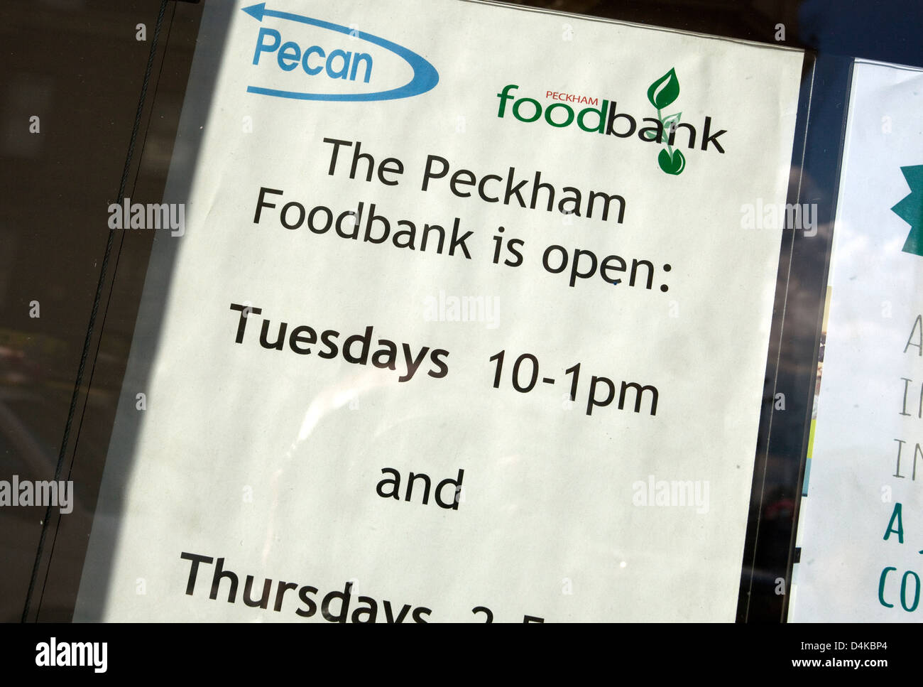 Food bank in Peckham, South London run by charity Trussell Trust Stock ...