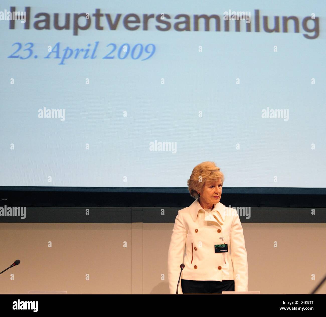 Axel Springer group owner Friede Springer seen on the podium during the ...