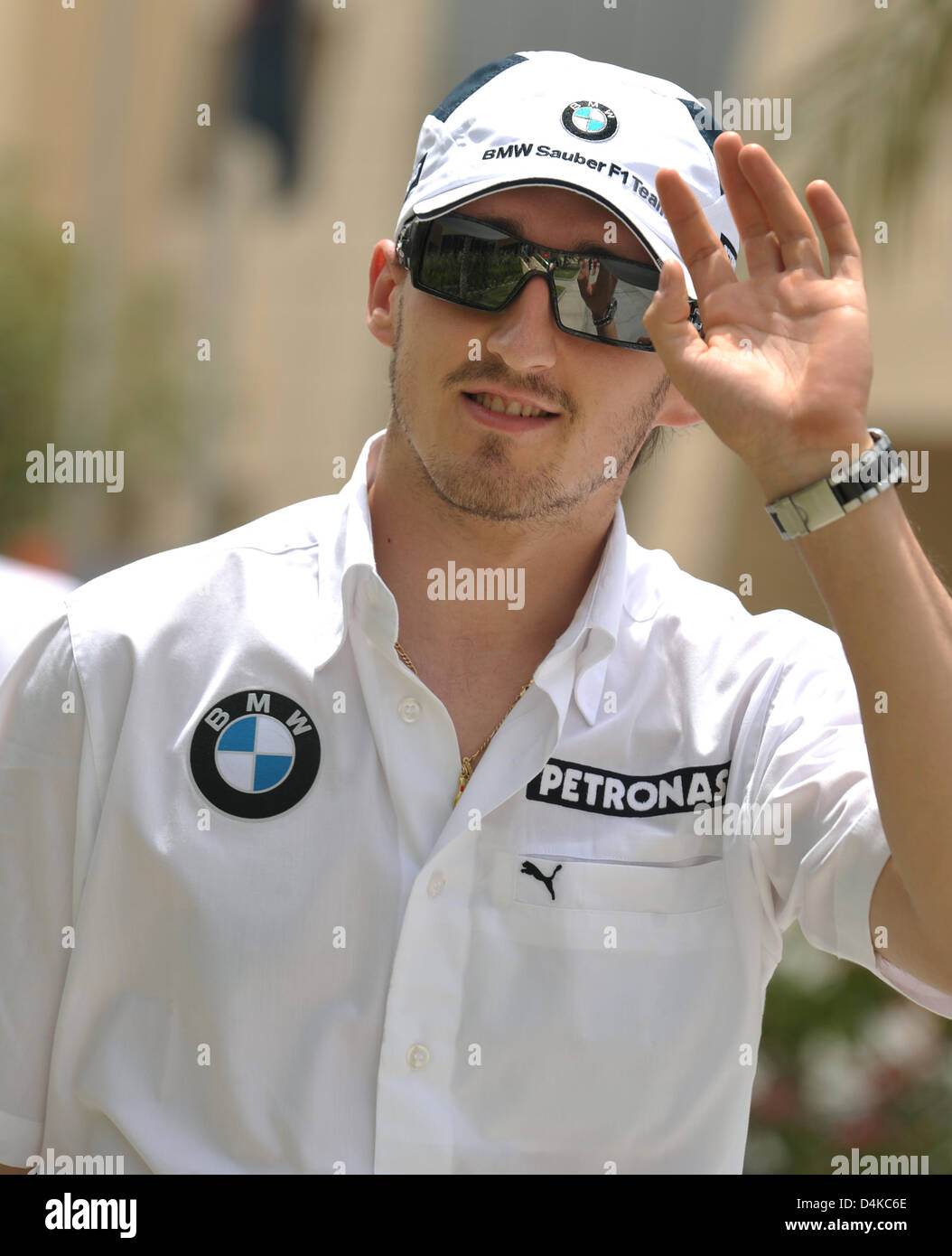 Polish Formula One driver Robert Kubica of BMW Sauber arrives at the ...