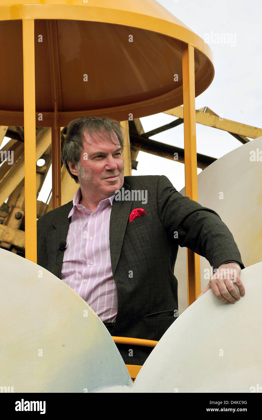 Director David Pountney stands in the backdrop on the lake stage in ...