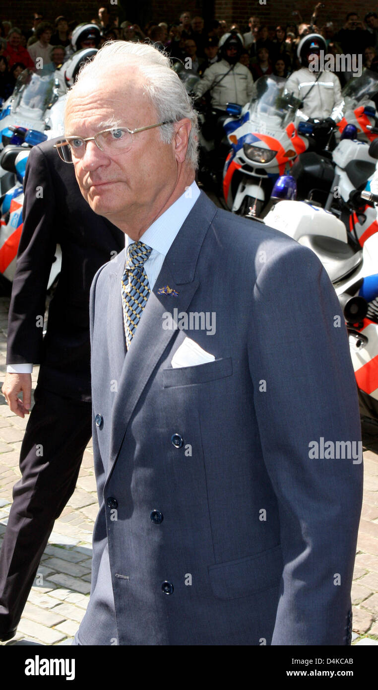King Carl XVI Gustaf of Sweden pictured during a walk through the city ...