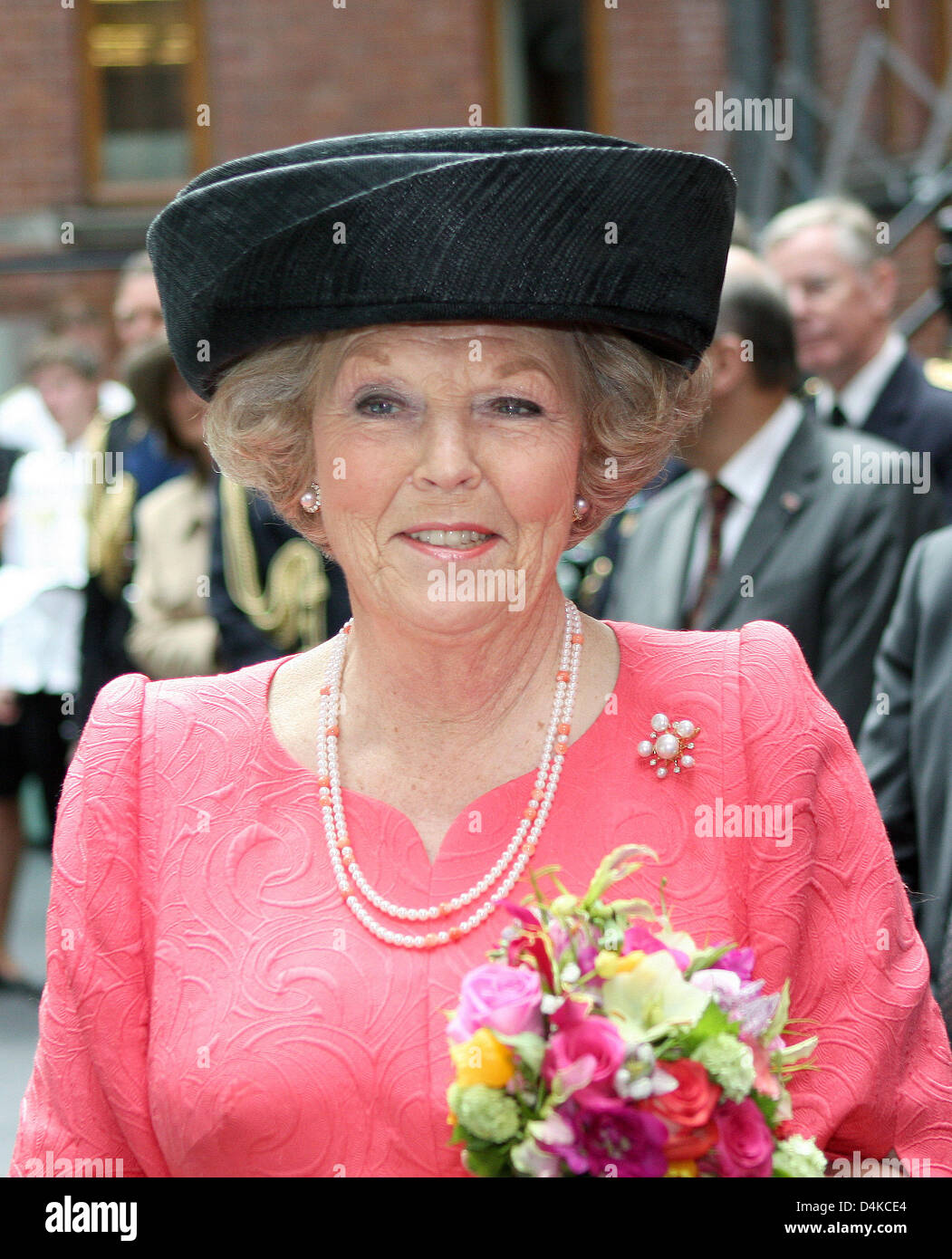 Queen Beatrix of the Netherlands smiles as she visits Groningen, the ...