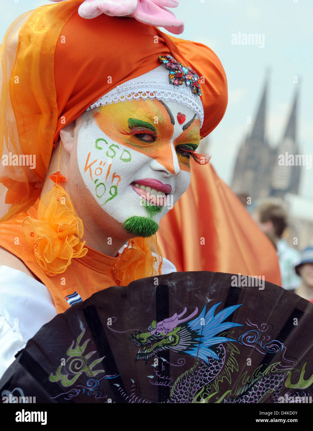 A participant poses during Christopher Street Day (CSD) in Cologne ...