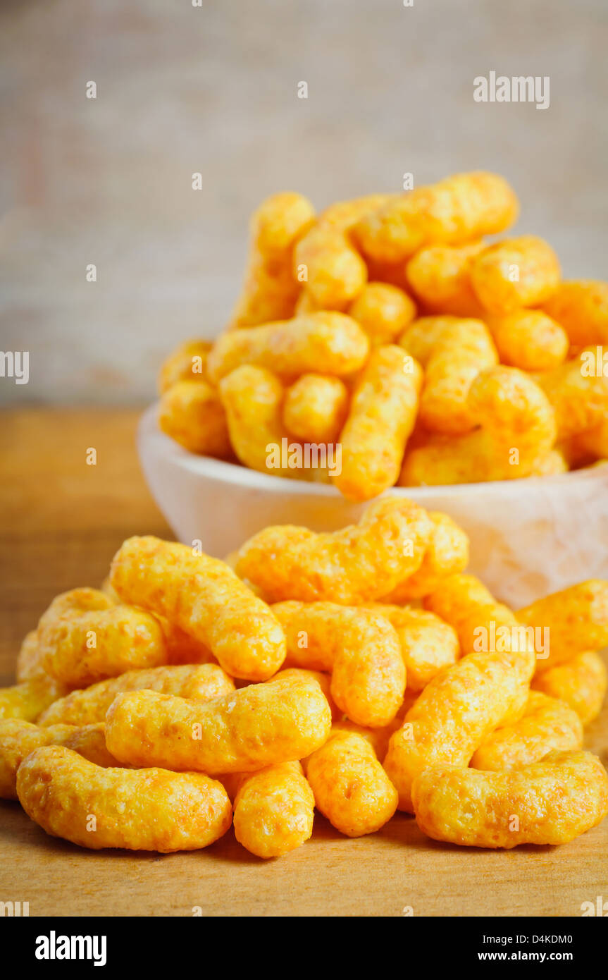 Bowl with peanut curls snack Stock Photo - Alamy
