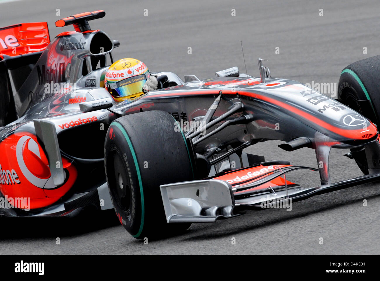 British Formula One driver Lewis Hamilton of McLaren Mercedes steers his car during the third ...