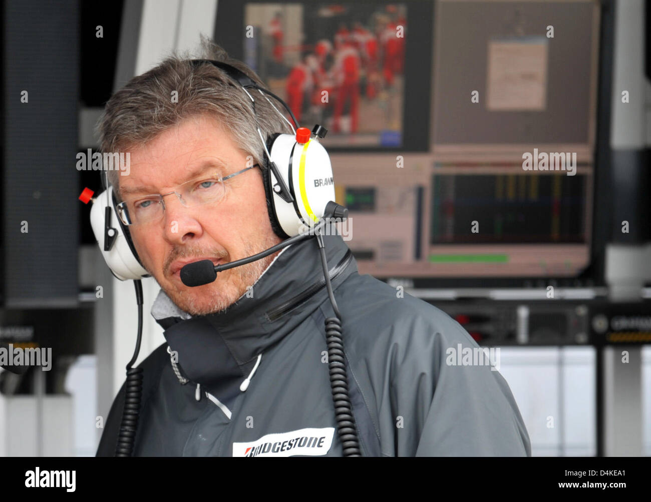 British Ross Brawn, team principal of Brawn GP, pictured in the pit ...