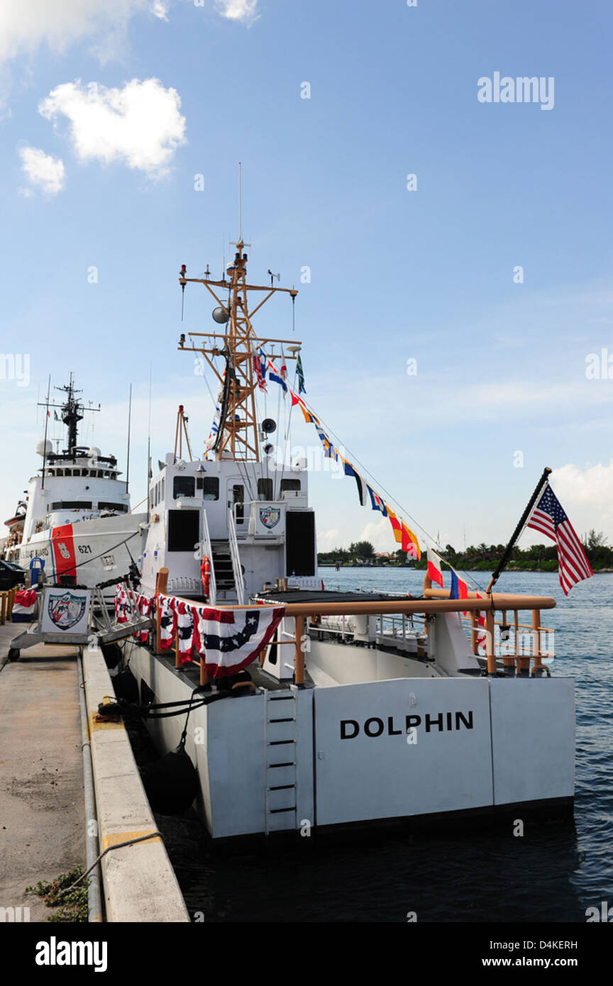 The U.S. Coast Guard Cutter Dolphin, an 87-foot patrol boat, held a ...