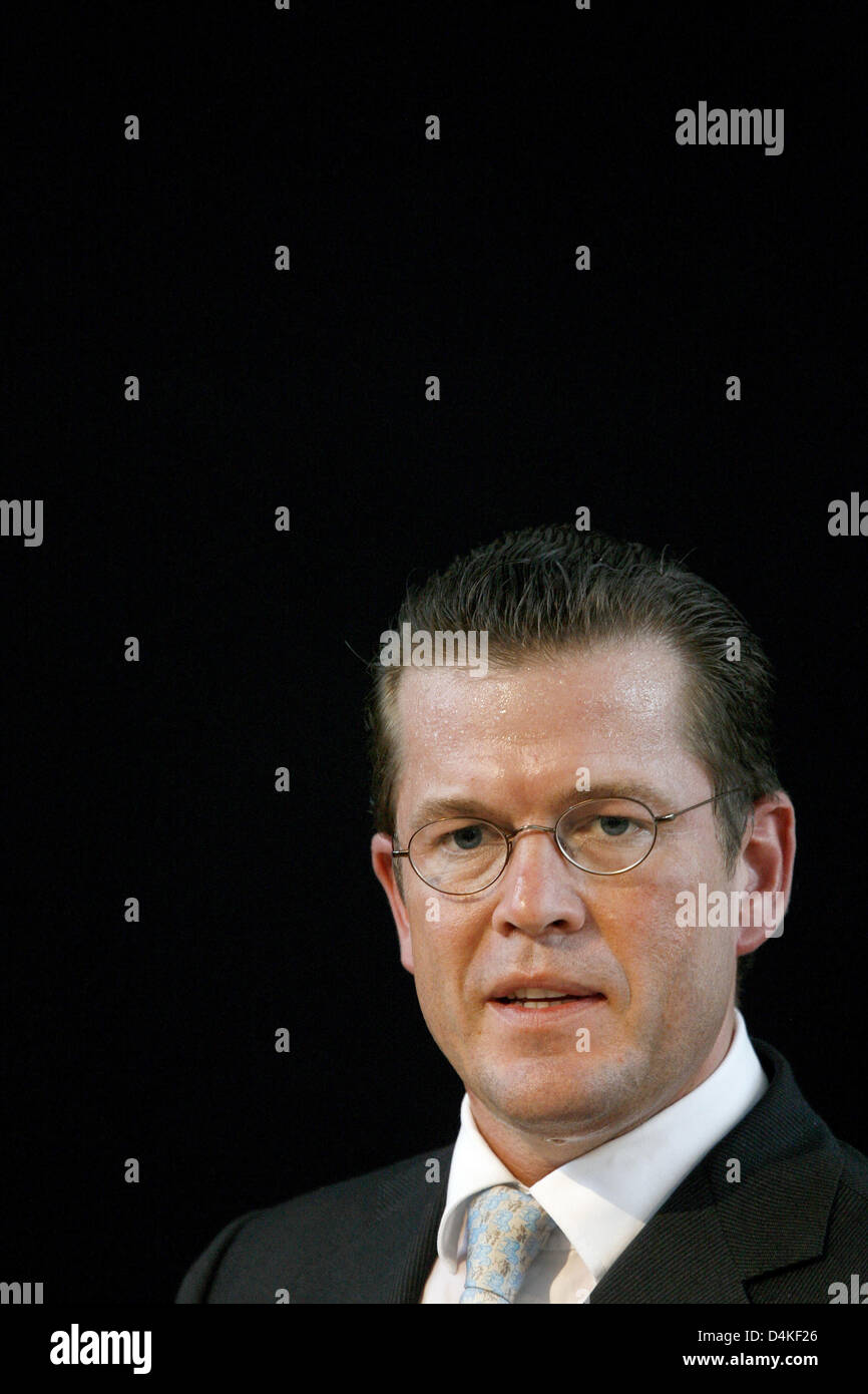 German Economy Minister Karl-Theodor zu Guttenberg gives a speech ...