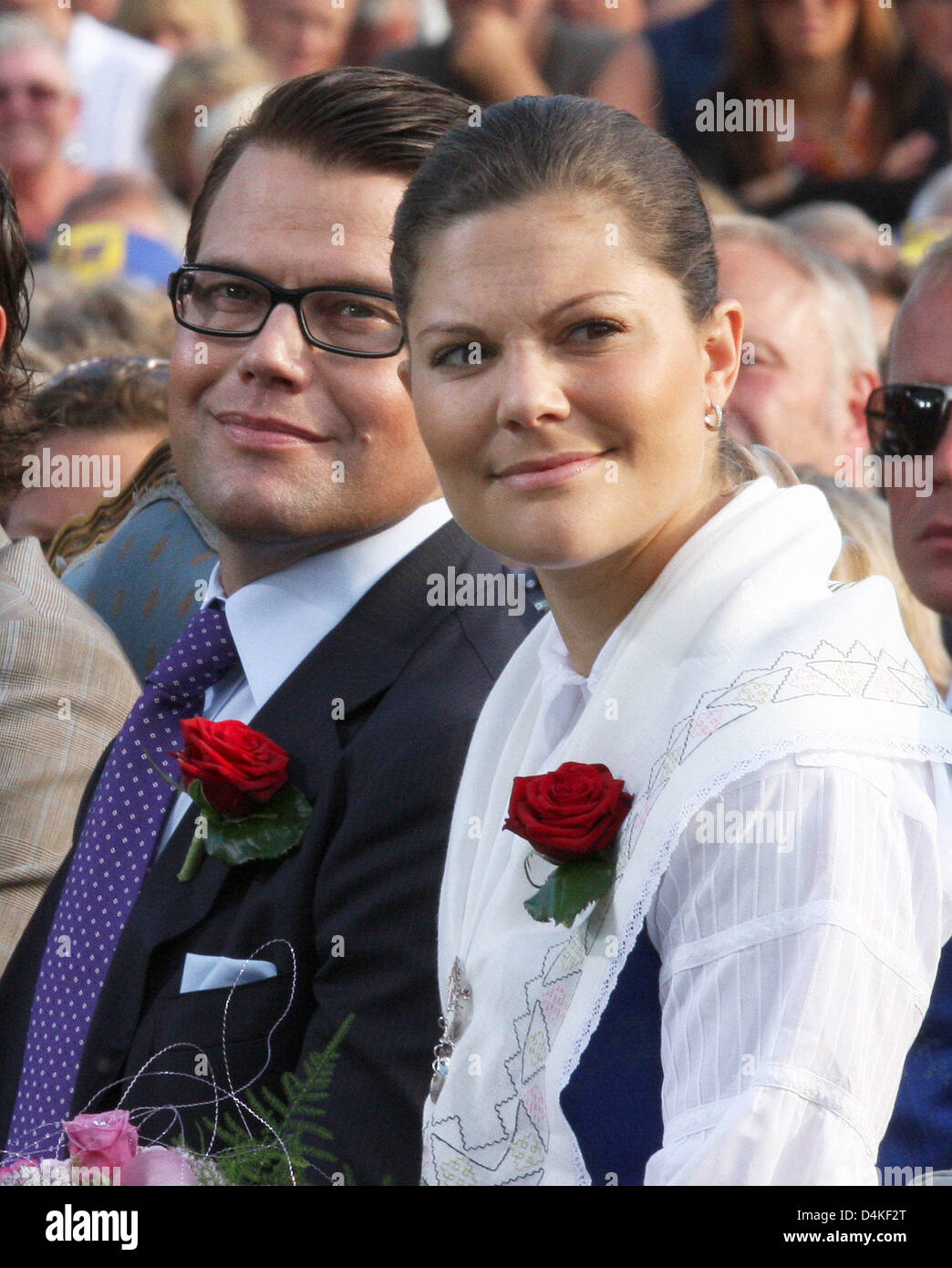 Crown Princess Victoria of Sweden and her fiancé Daniel Westling attend ...